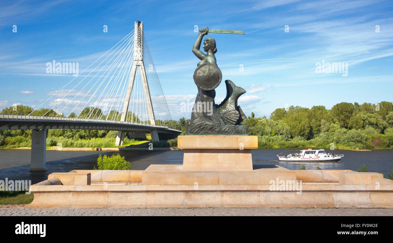 Warsaw mermaid monument hi-res stock photography and images - Alamy