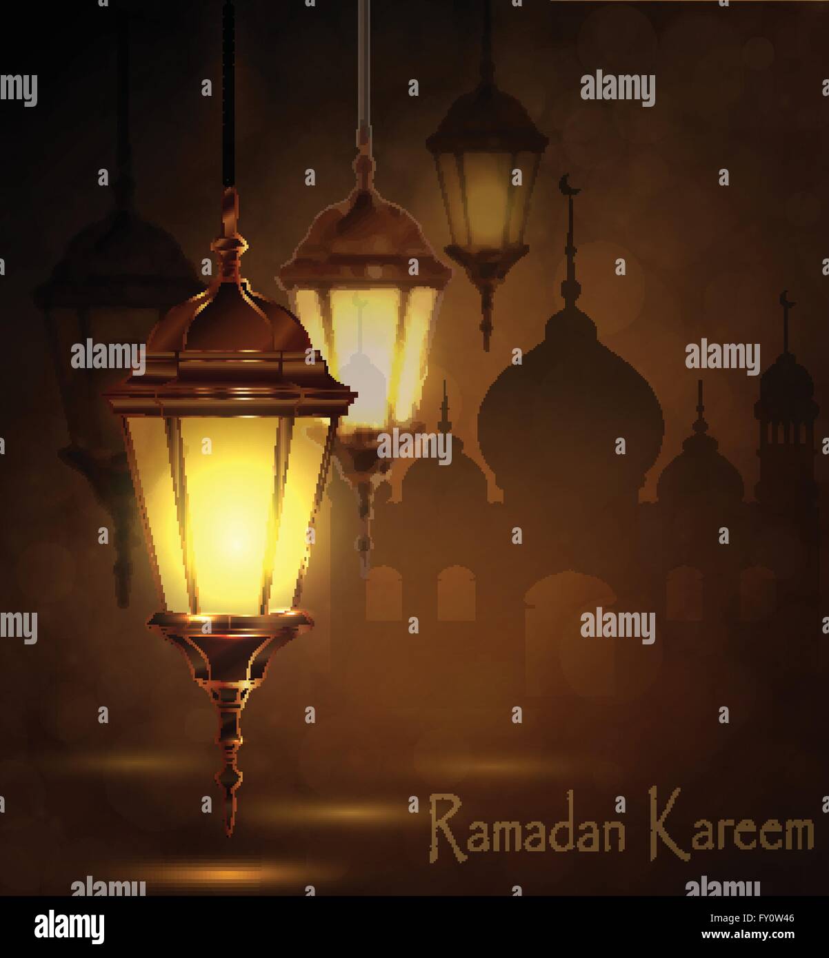 Intricate Arabic lamps with lights Stock Vector Image & Art - Alamy