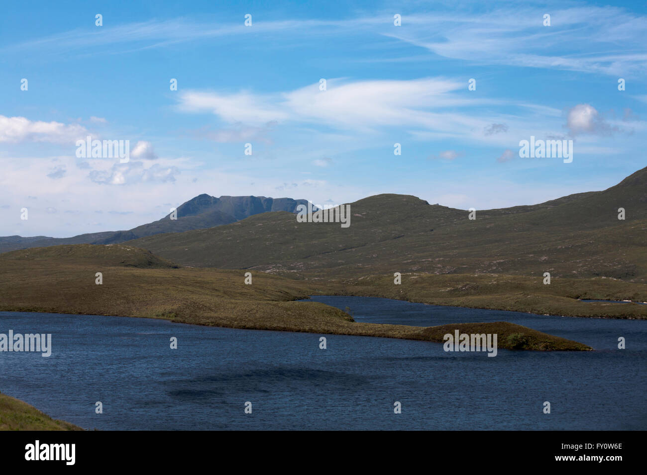 Ben Mor Coigach viewed rising above the surrounding landscape Coigach ...