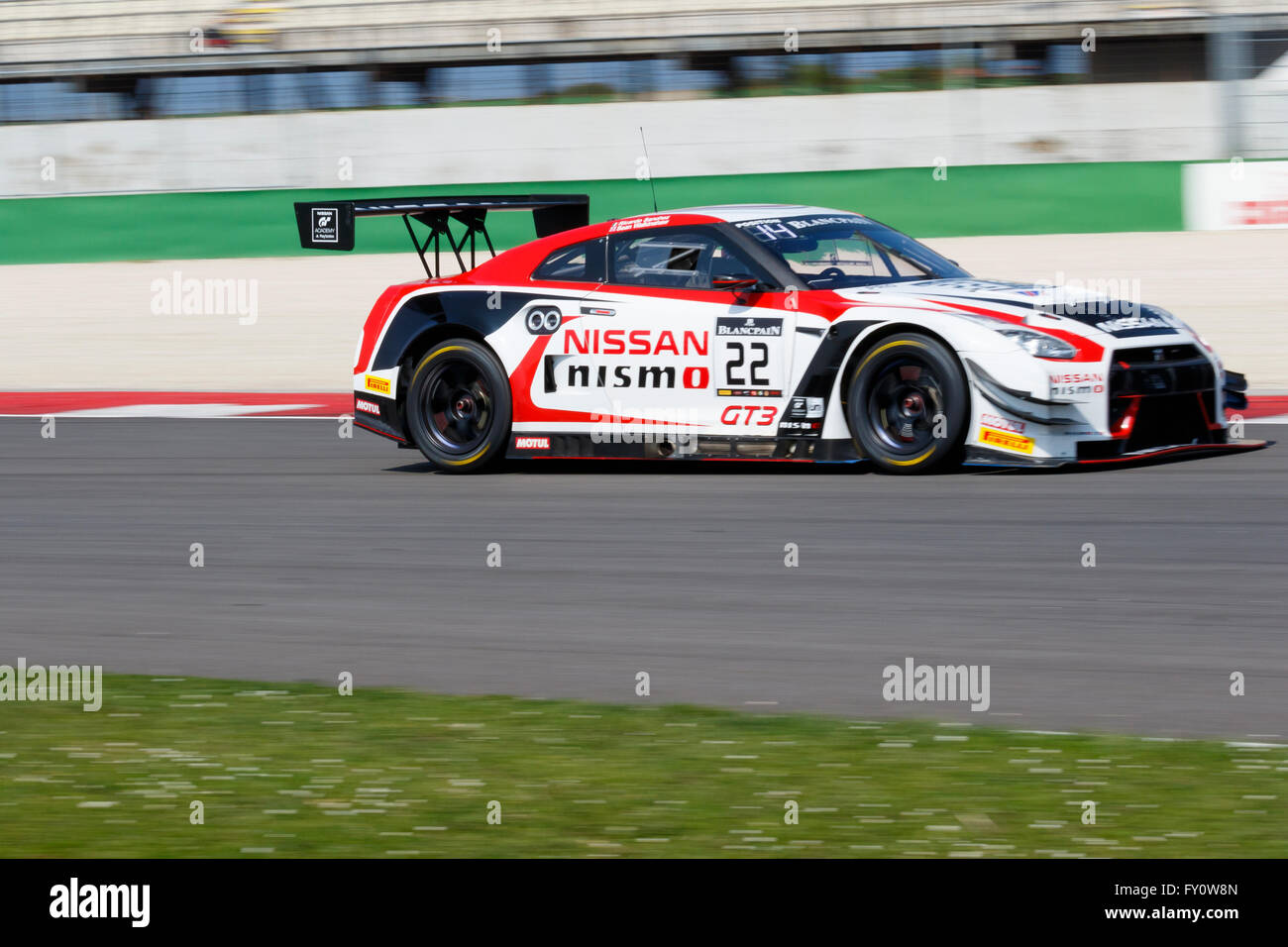 Misano Adriatico, Italy - April 10, 2016: Nissan GT-R Nismo GT3 of Nissan GT Academy Team RJN ...