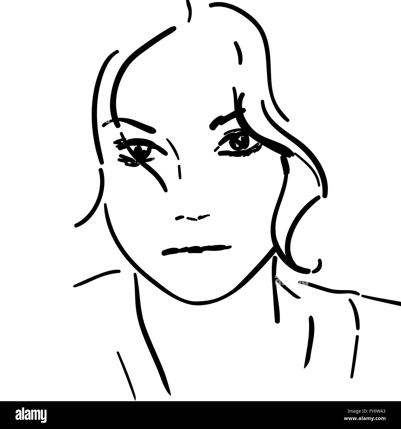 illustration, hand drawn, woman Stock Photo - Alamy