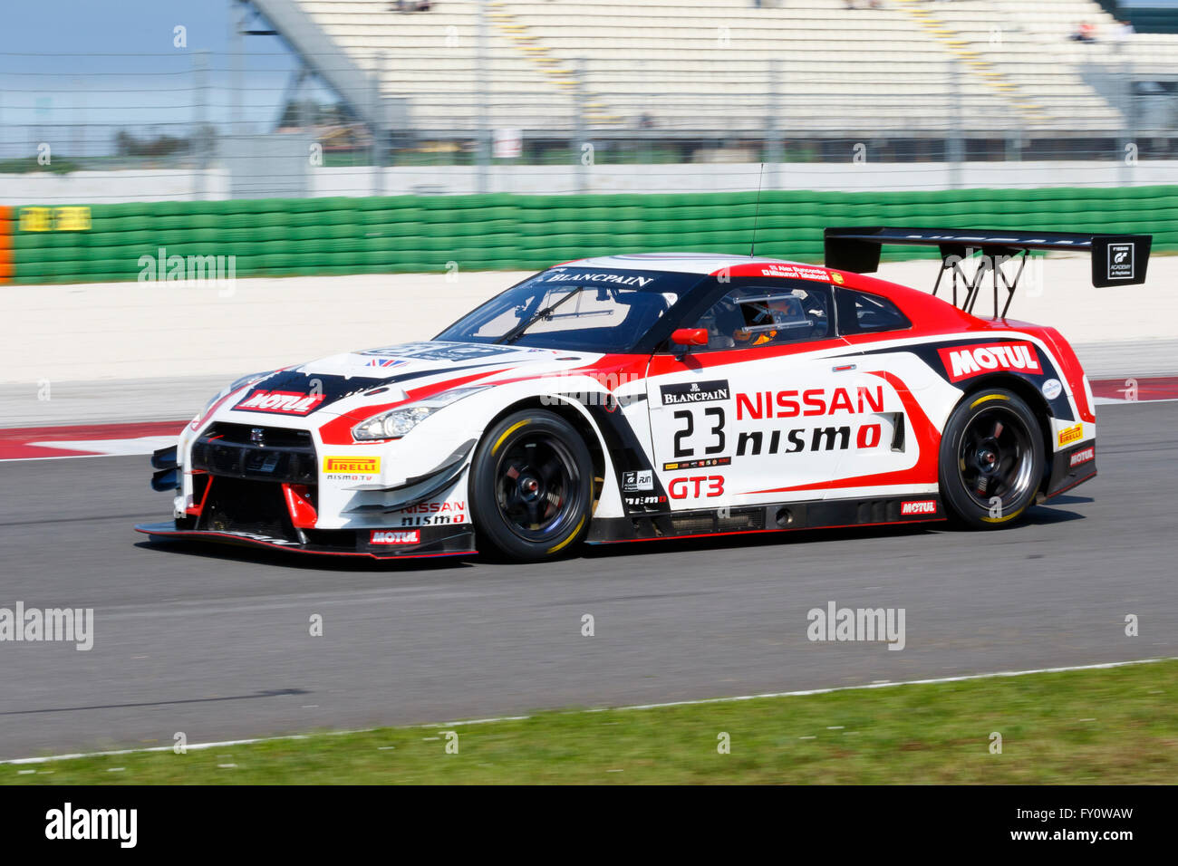 Misano Adriatico, Italy - April 10, 2016: Nissan GT-R Nismo GT3 of Nissan GT Academy Team RJN ...