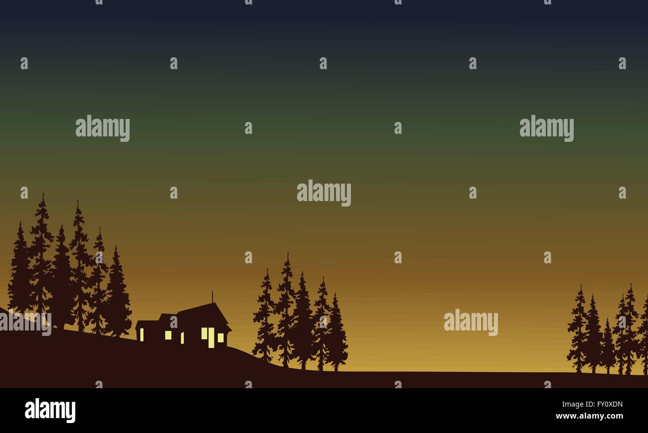 House with light in fields Stock Vector Image & Art - Alamy