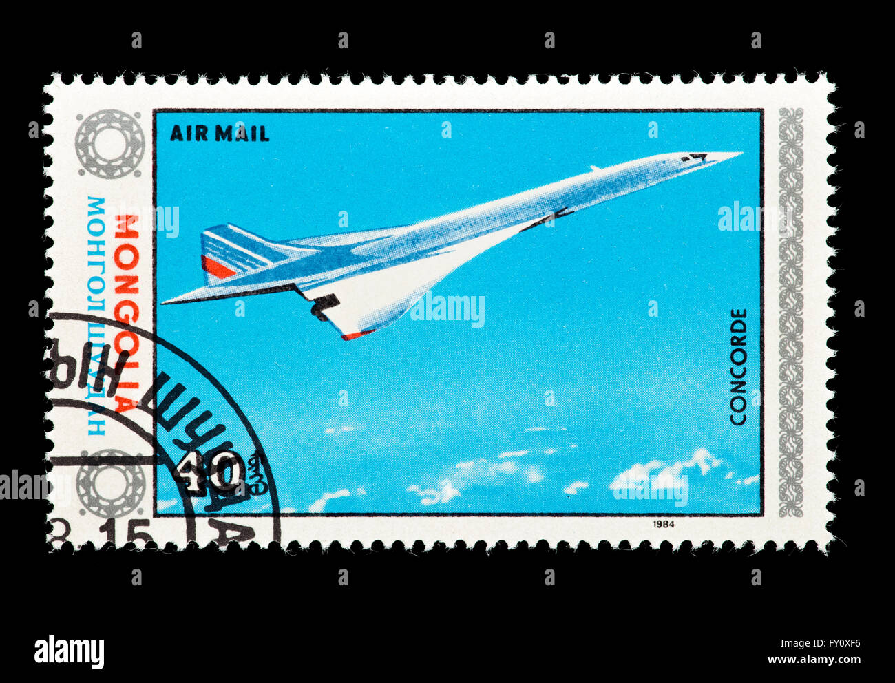 Postage stamp from Mongolia depicting the SST Concorde airplane Stock ...