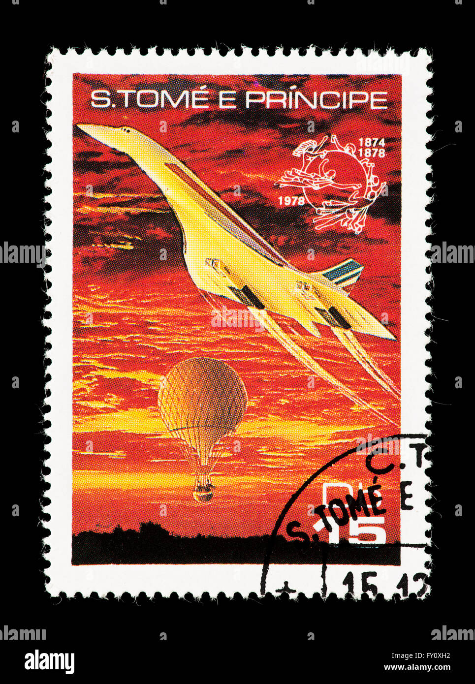 Postage stamp from St Thomas and Prince Islands depicting the Concorde ...