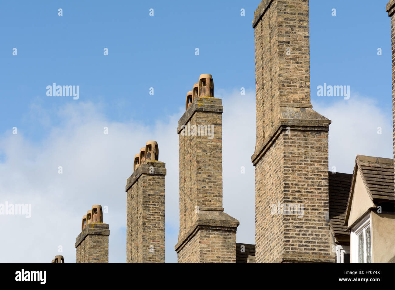 Row of Victorian style chimneys Stock Photo - Alamy
