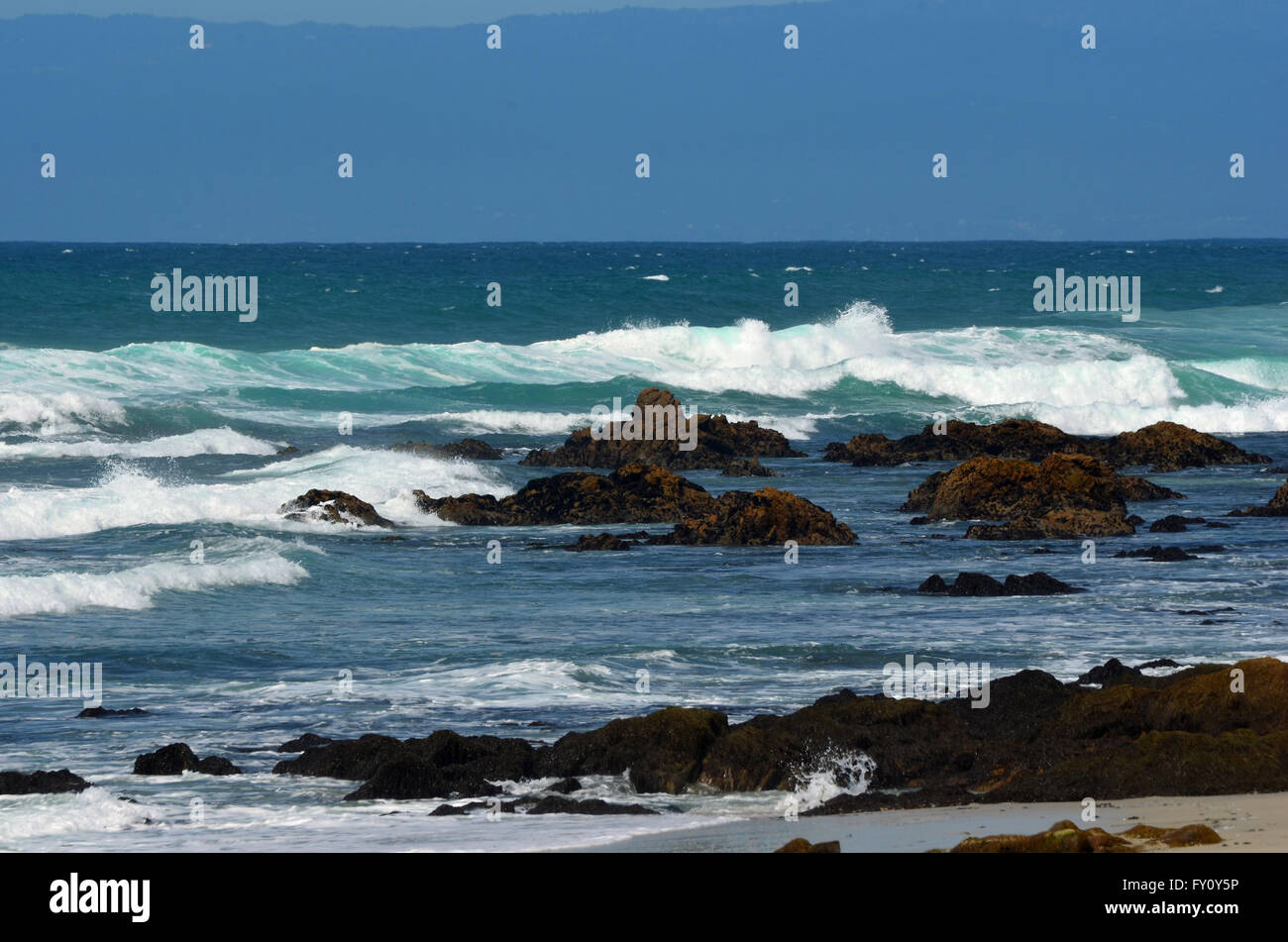 Waves and rocks, Pebble Beach, Monterey, California Stock Photo - Alamy
