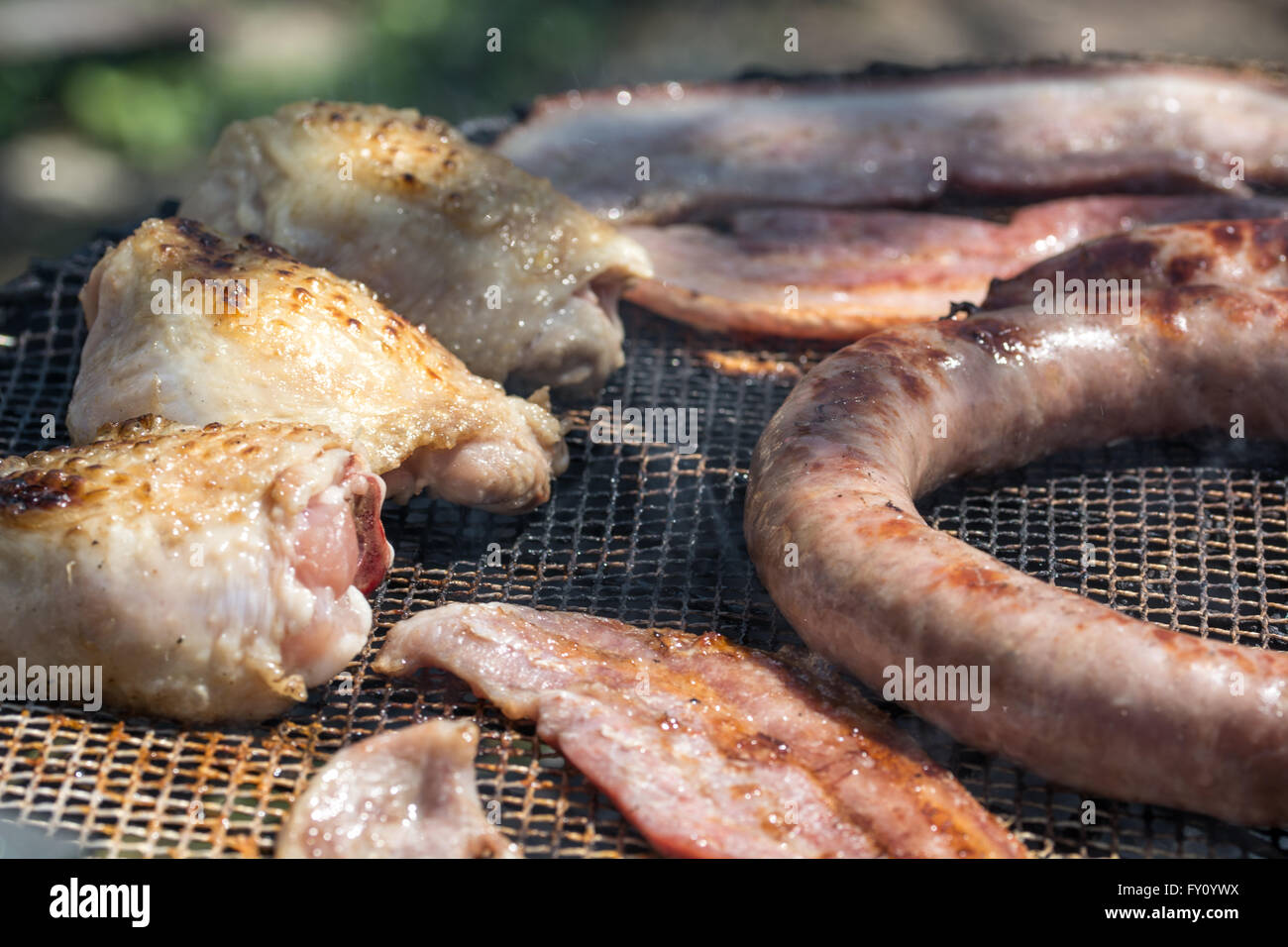 Barbecue Party in spring Stock Photo - Alamy