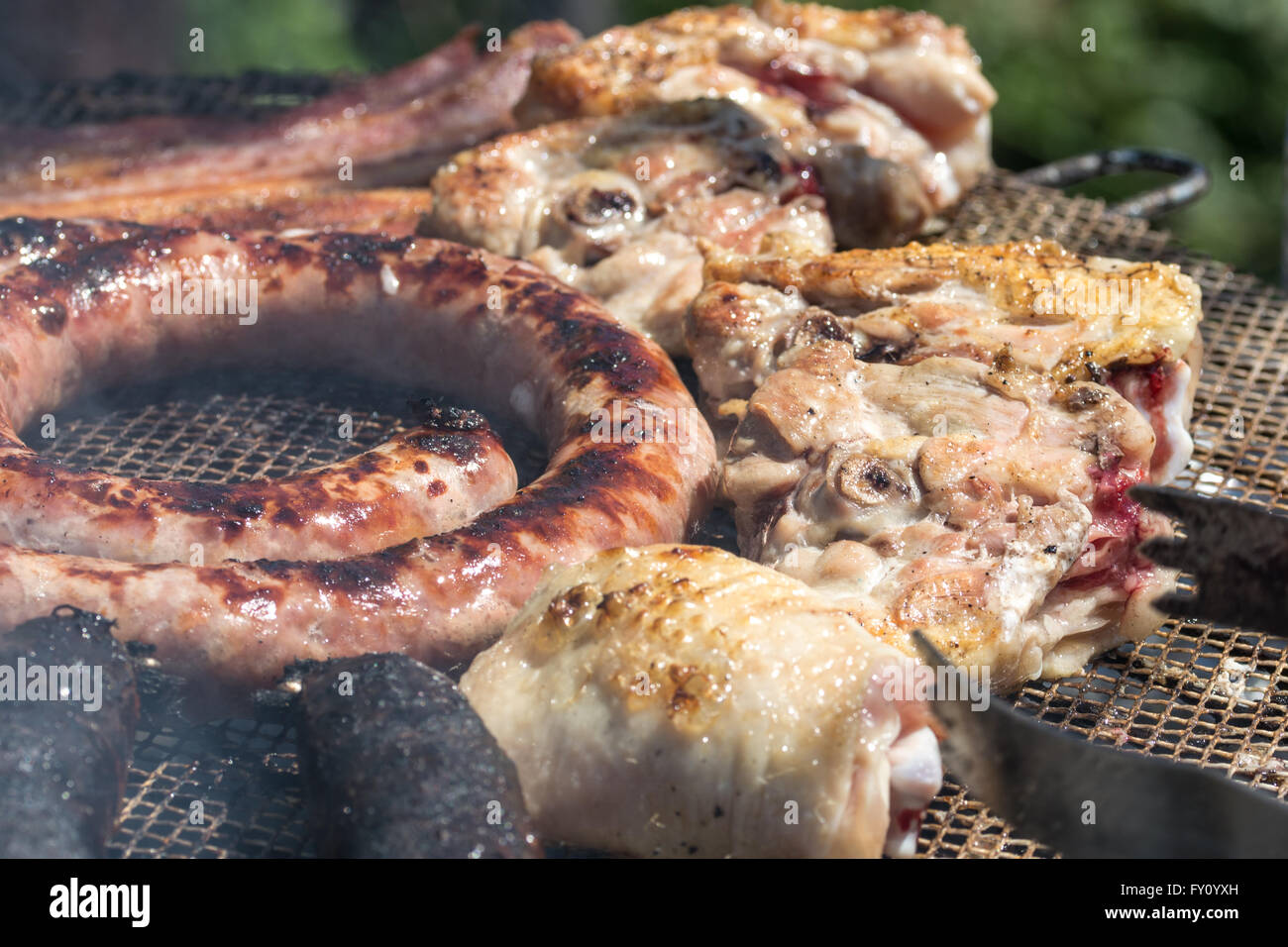 Barbecue Party in spring Stock Photo - Alamy