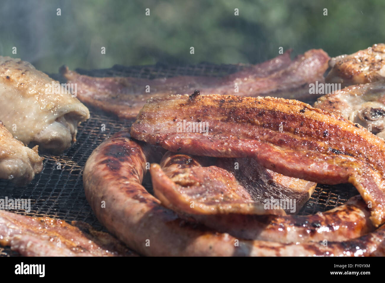 Barbecue Party in spring Stock Photo - Alamy