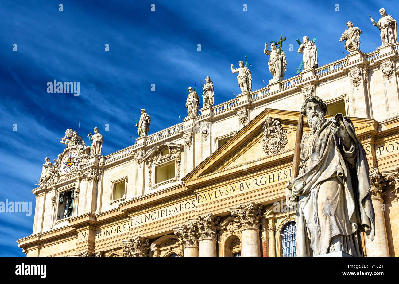 Statue of St. Paul near the Basilica in Vatican Stock Photo - Alamy