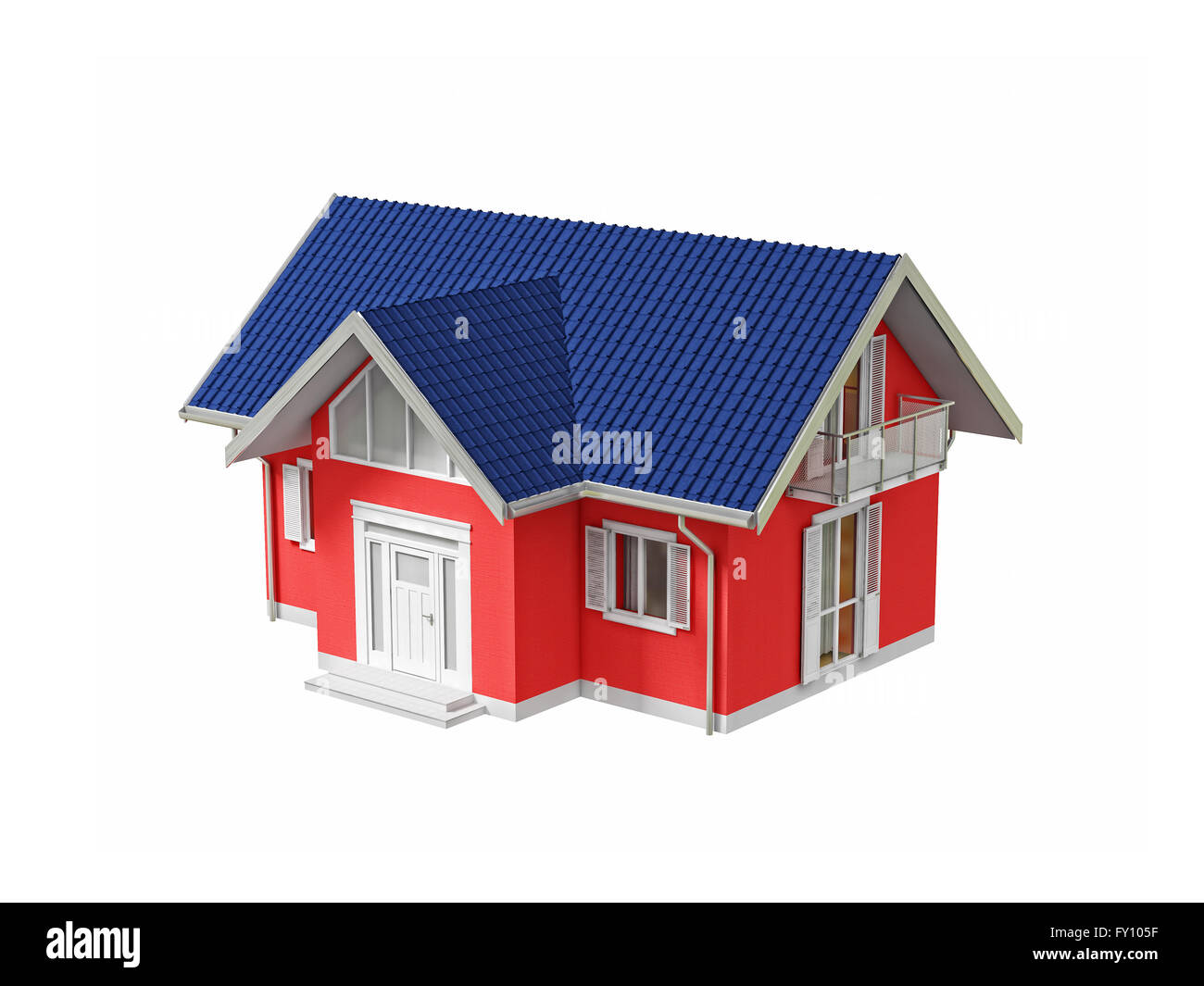 3d image of little red house Stock Photo - Alamy