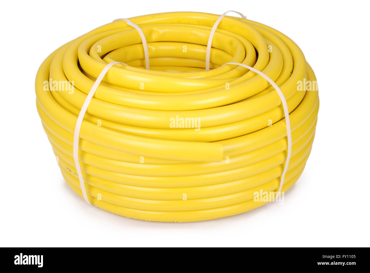 Garden water hose rolled up in a tangle isolated on white Stock Photo ...