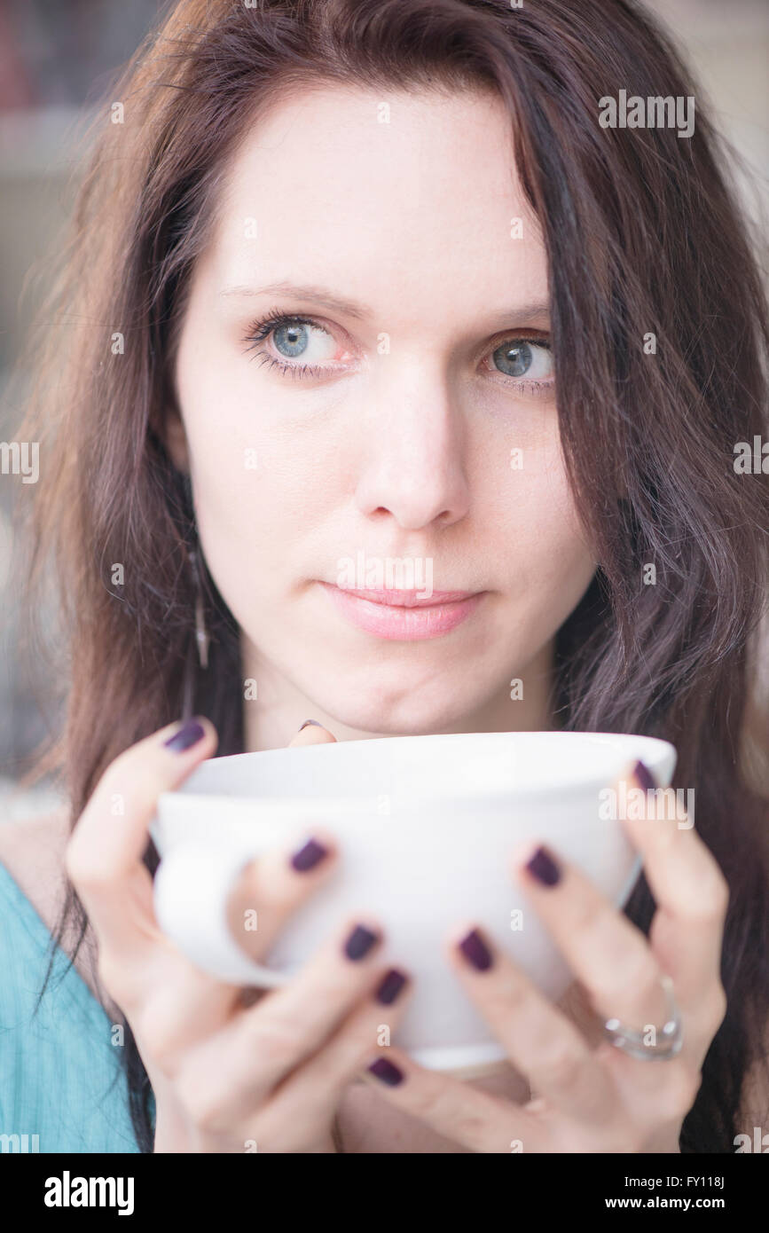 Woman with teacup hi-res stock photography and images - Alamy