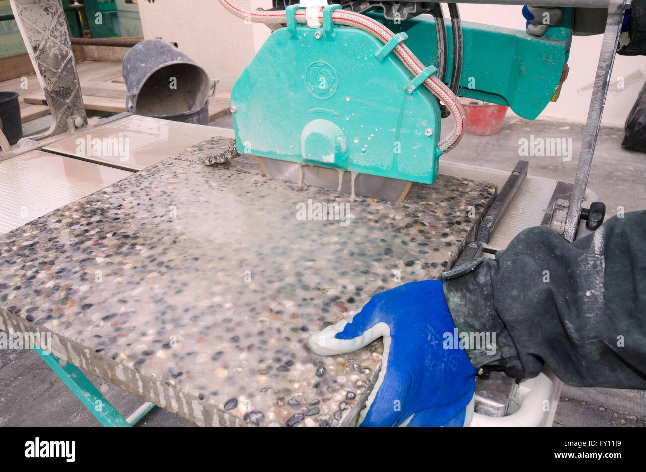 water saw for tiles on a building site Stock Photo - Alamy