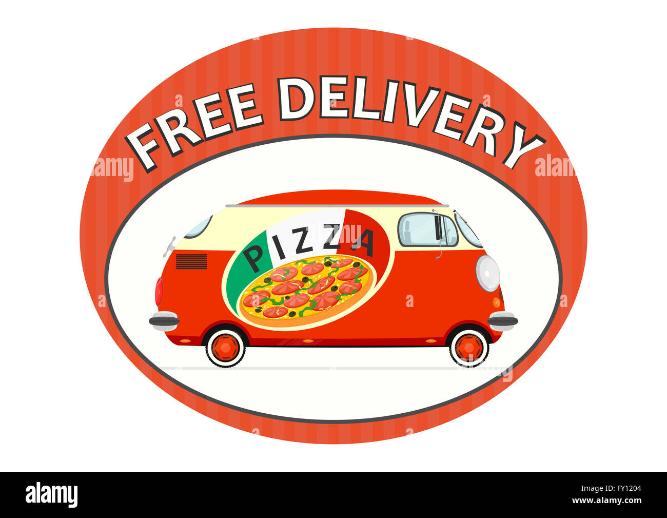 Cartoon pizza delivery Cut Out Stock Images & Pictures - Alamy