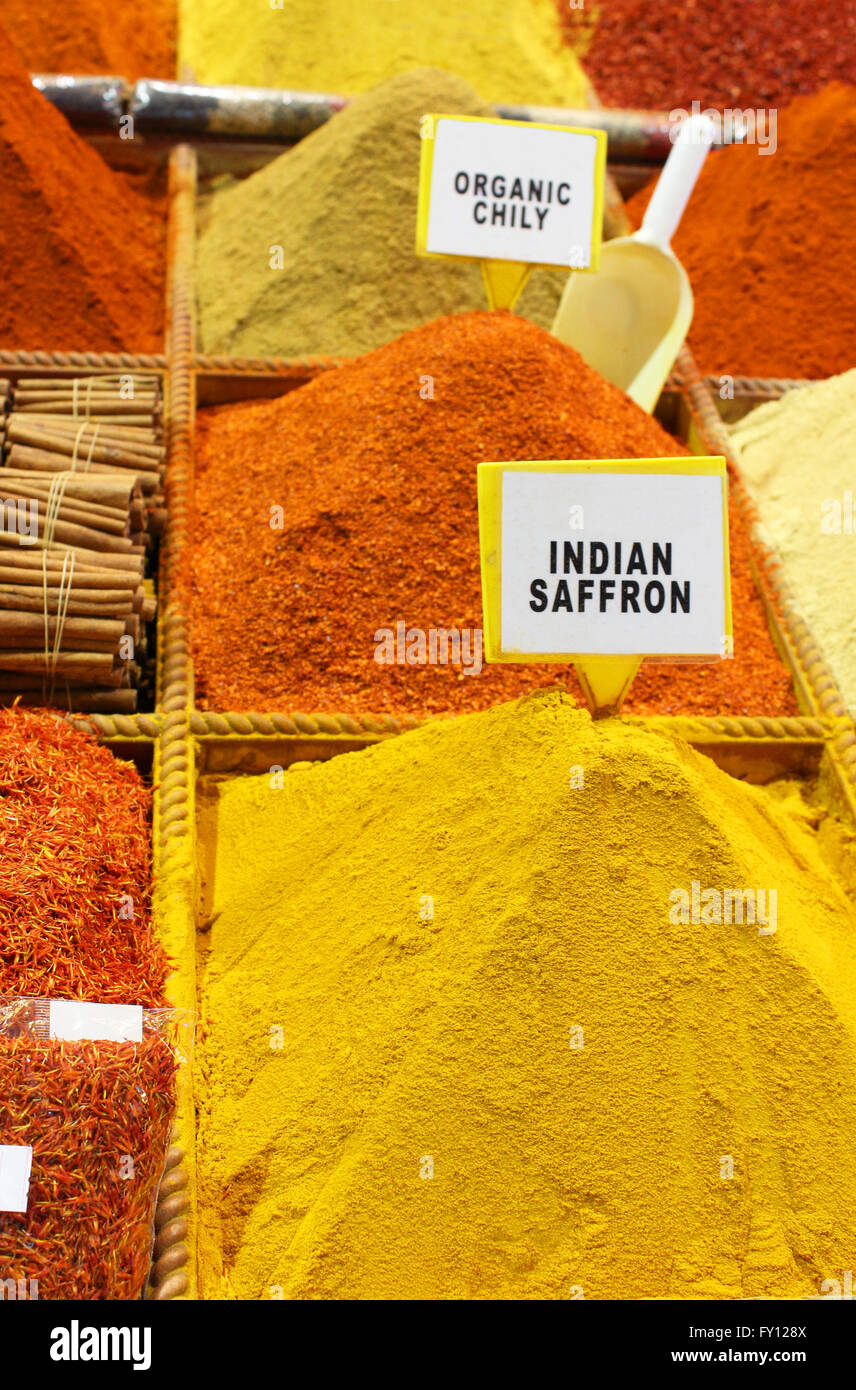 Turkey, Istanbul, Spice Bazaar, turkish spices for sale Stock Photo - Alamy