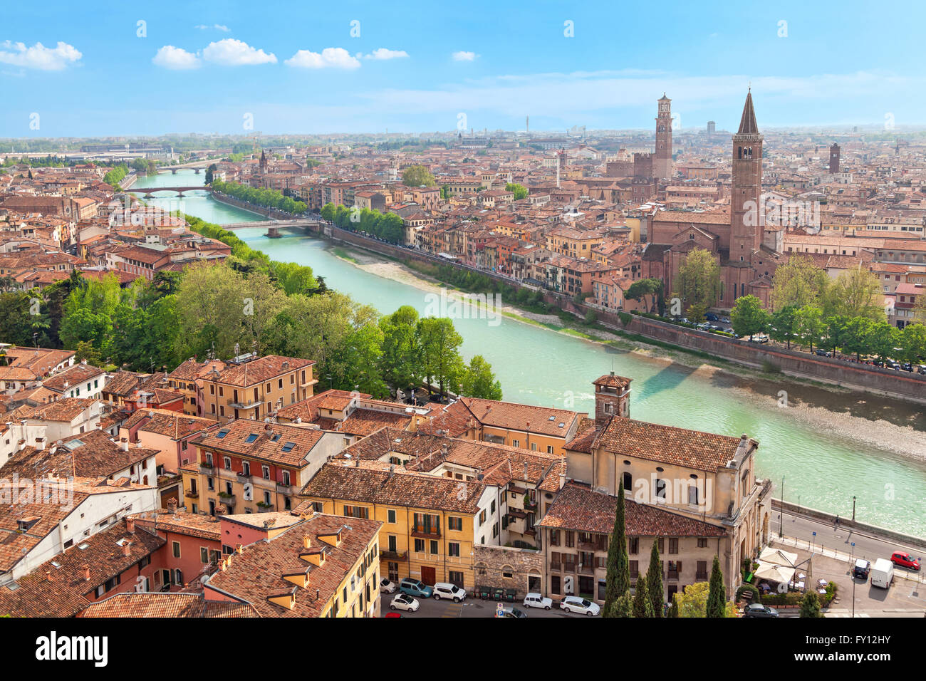 Verona Italy River On The Banks Of The Adige A Beautiful Walk