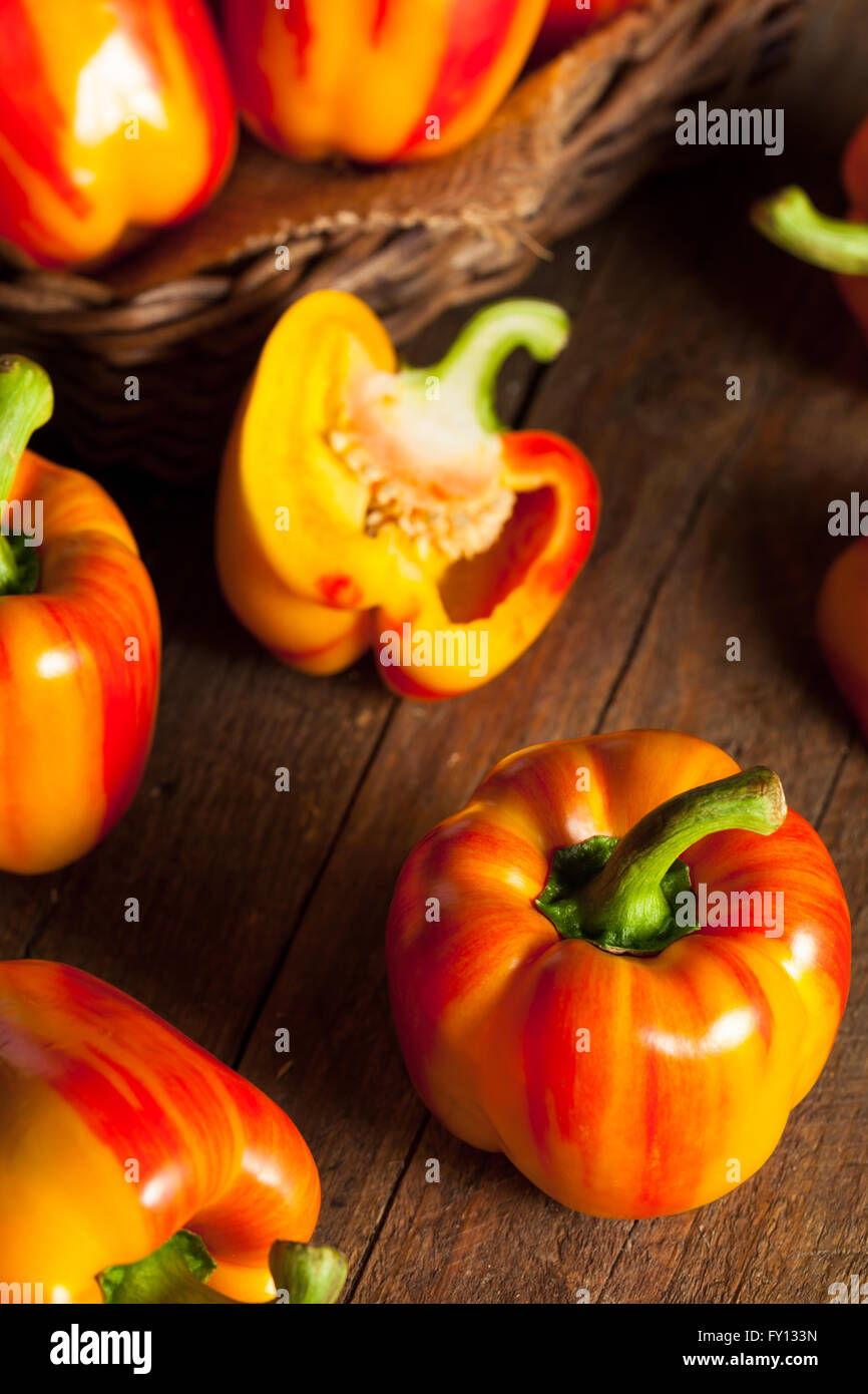 Raw Organic Striped Red Bell Pepper Ready to Cook With Stock Photo - Alamy