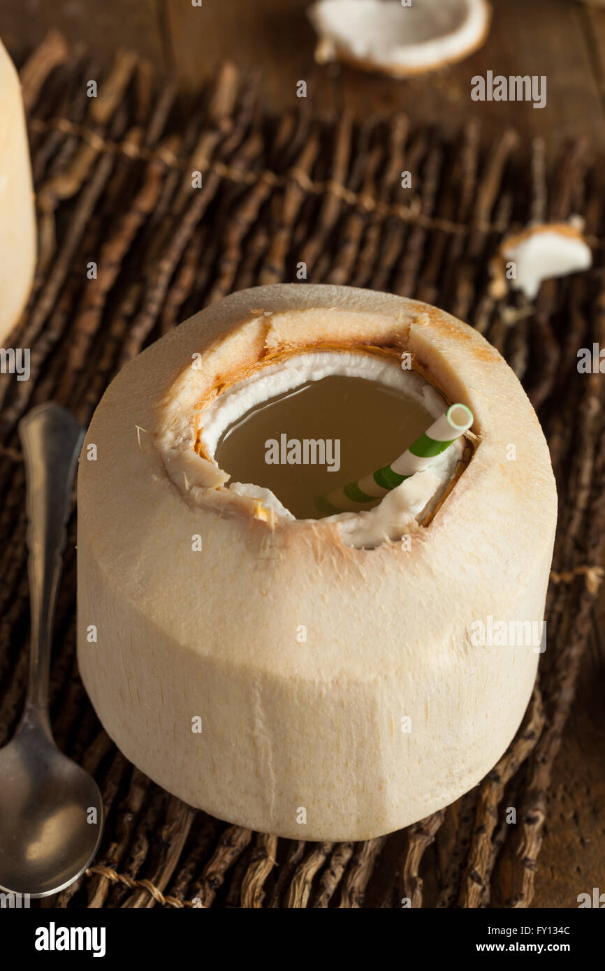 Tender coconut with straw hi-res stock photography and images - Alamy