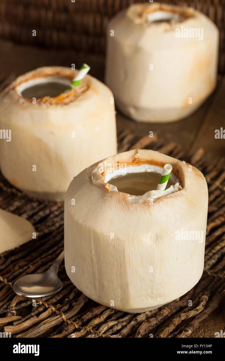 Tender coconut with straw hi-res stock photography and images - Alamy