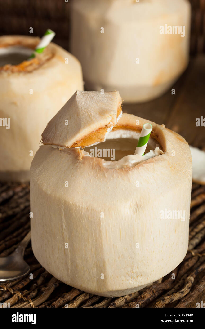 Tender coconut with straw hi-res stock photography and images - Alamy