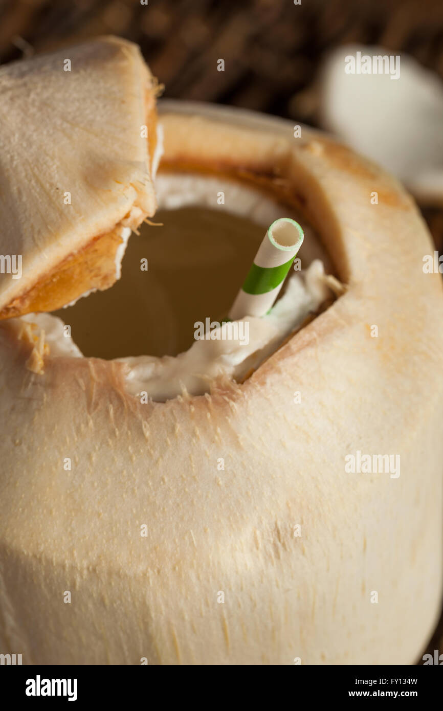 Tender coconut with straw hi-res stock photography and images - Alamy