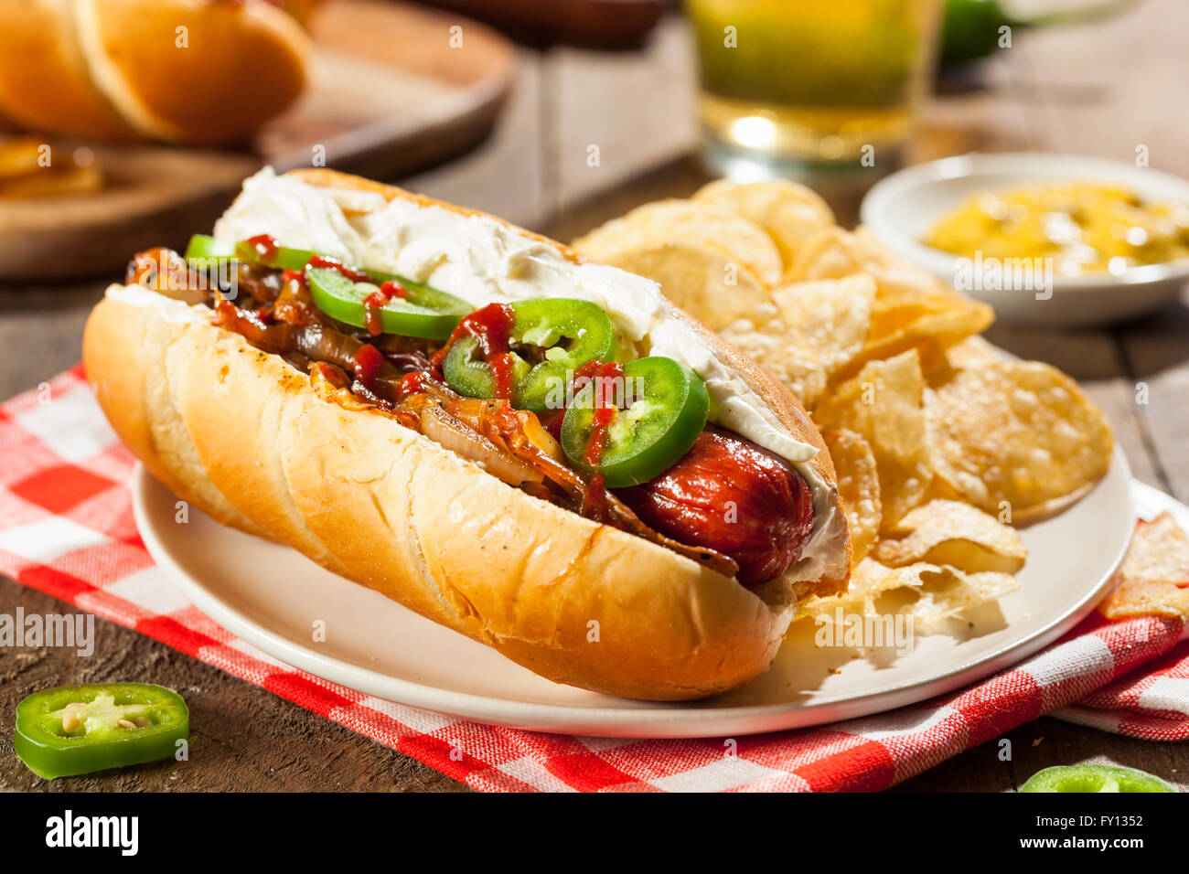 Seattle style hot dog hi-res stock photography and images - Alamy