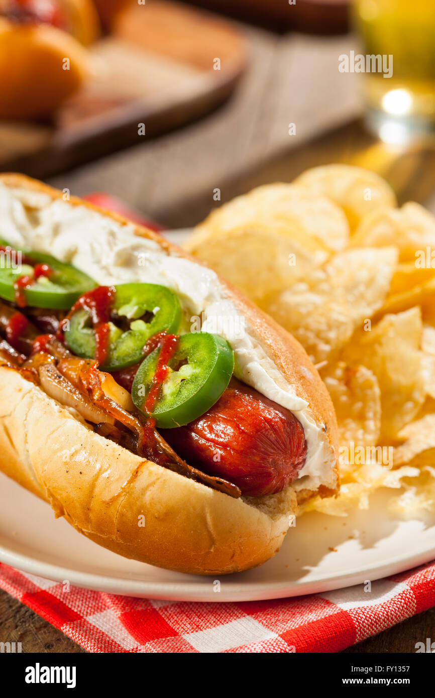 Seattle style hot dog hi-res stock photography and images - Alamy