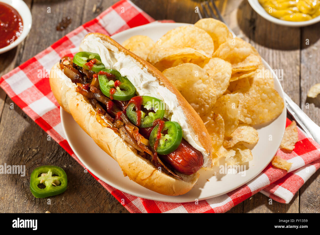 Seattle style hot dog hi-res stock photography and images - Alamy