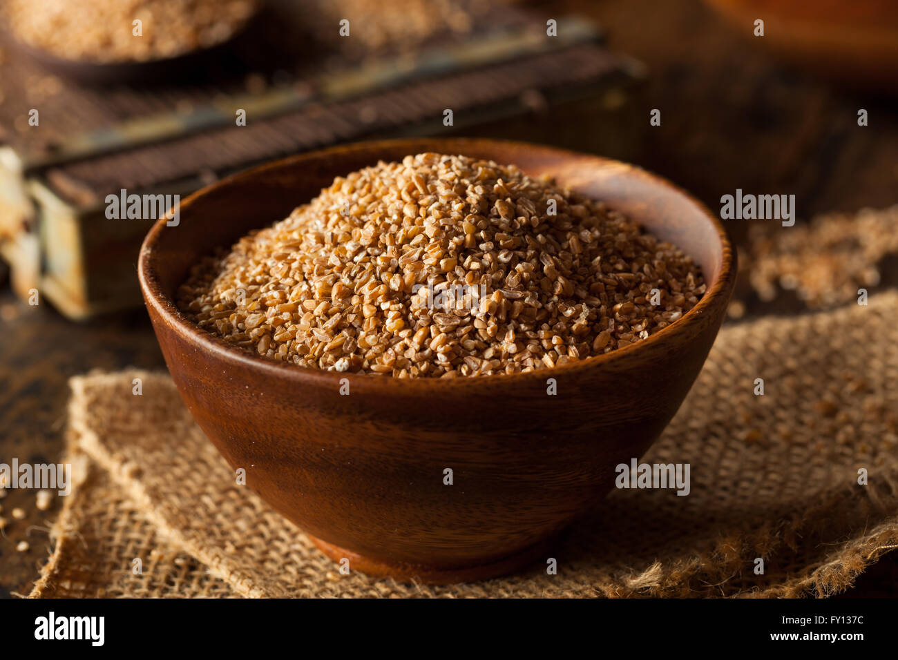 Raw Organic Whole Grain Cracked Wheat Ready to Use Stock Photo - Alamy