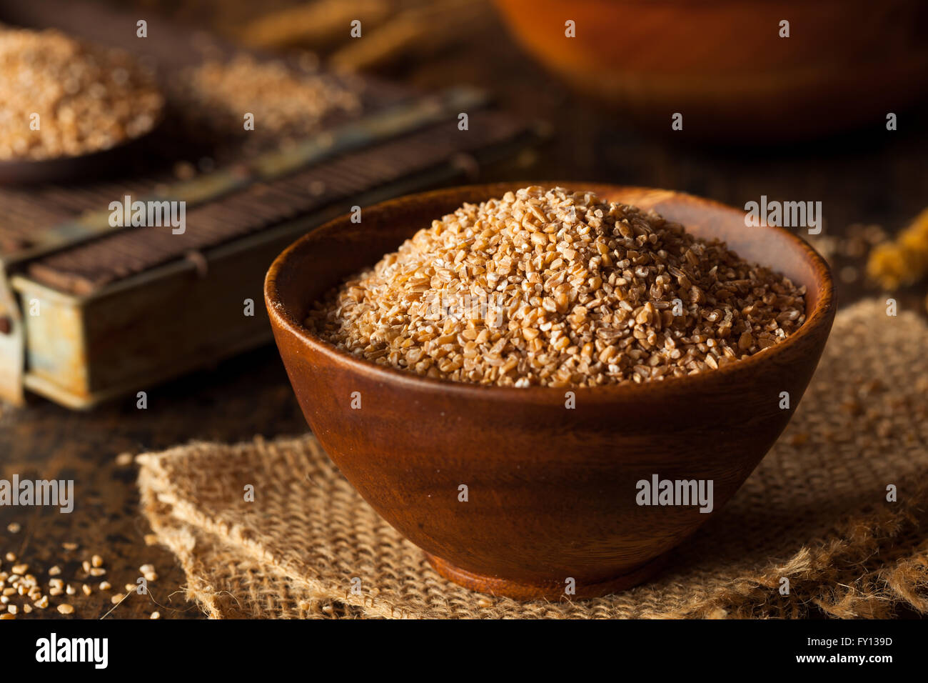 Raw Organic Whole Grain Cracked Wheat Ready to Use Stock Photo - Alamy