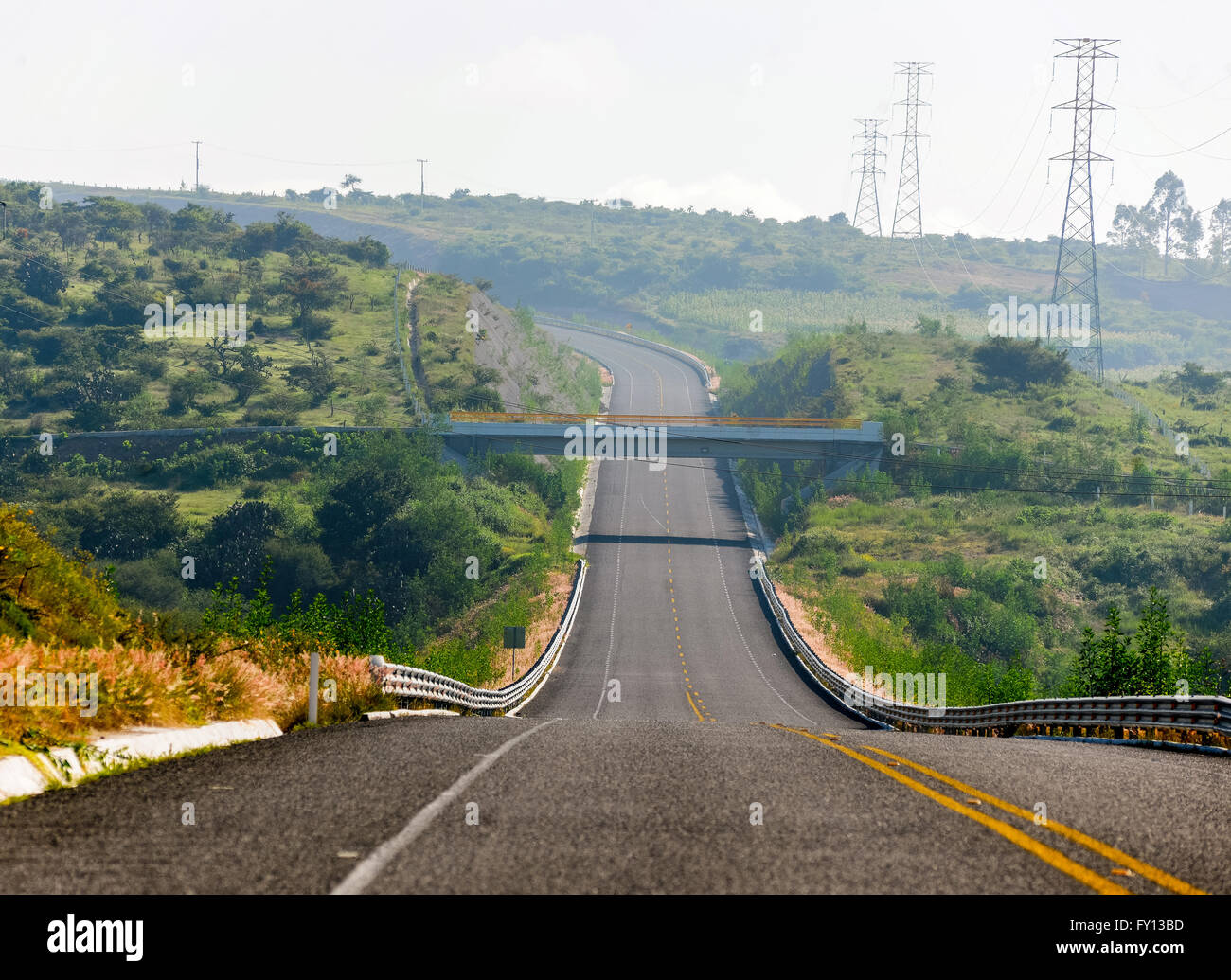 Road, Bridge and Nature Landscape Stock Photo - Alamy