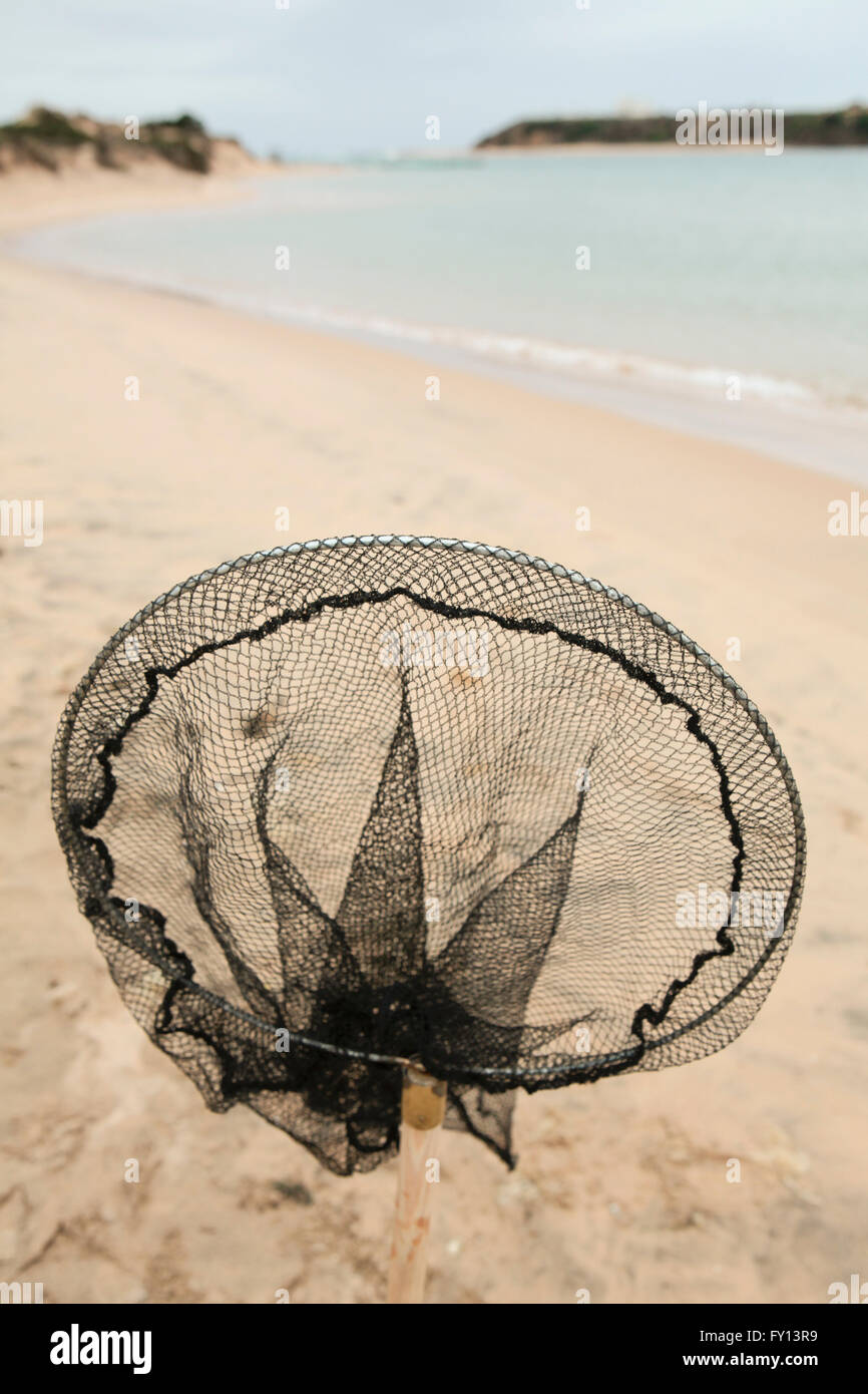 Close-up of fishing net at beach Stock Photo - Alamy
