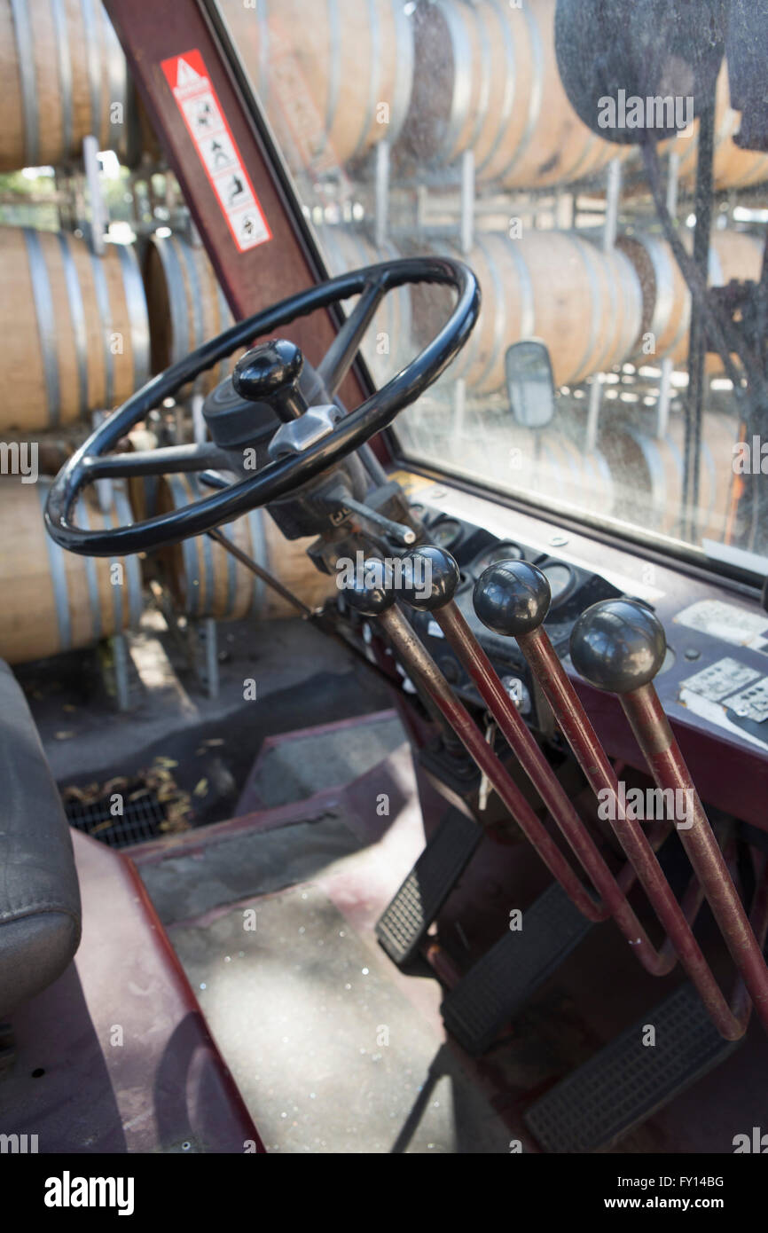 Interior of forklift Stock Photo - Alamy
