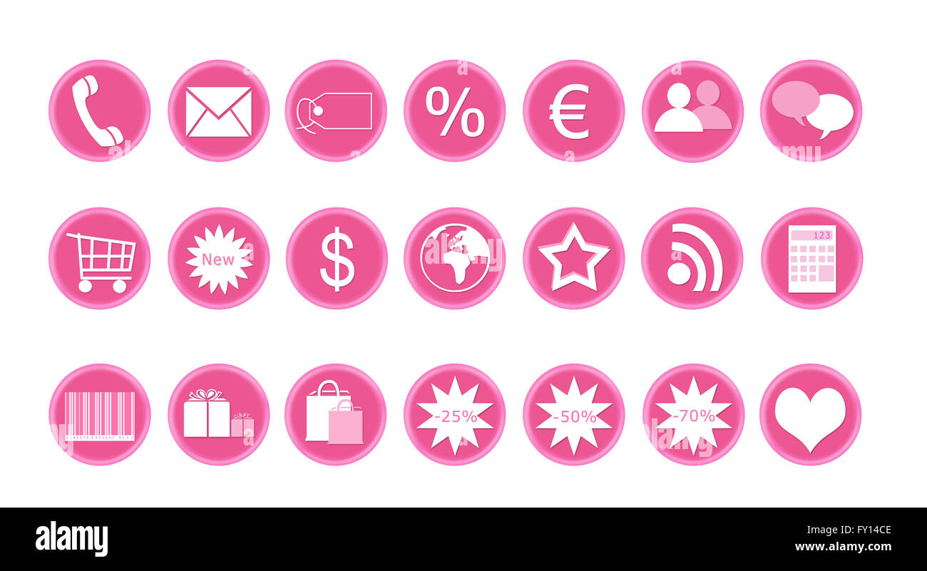 Pink color email sign Cut Out Stock Images & Pictures - Alamy