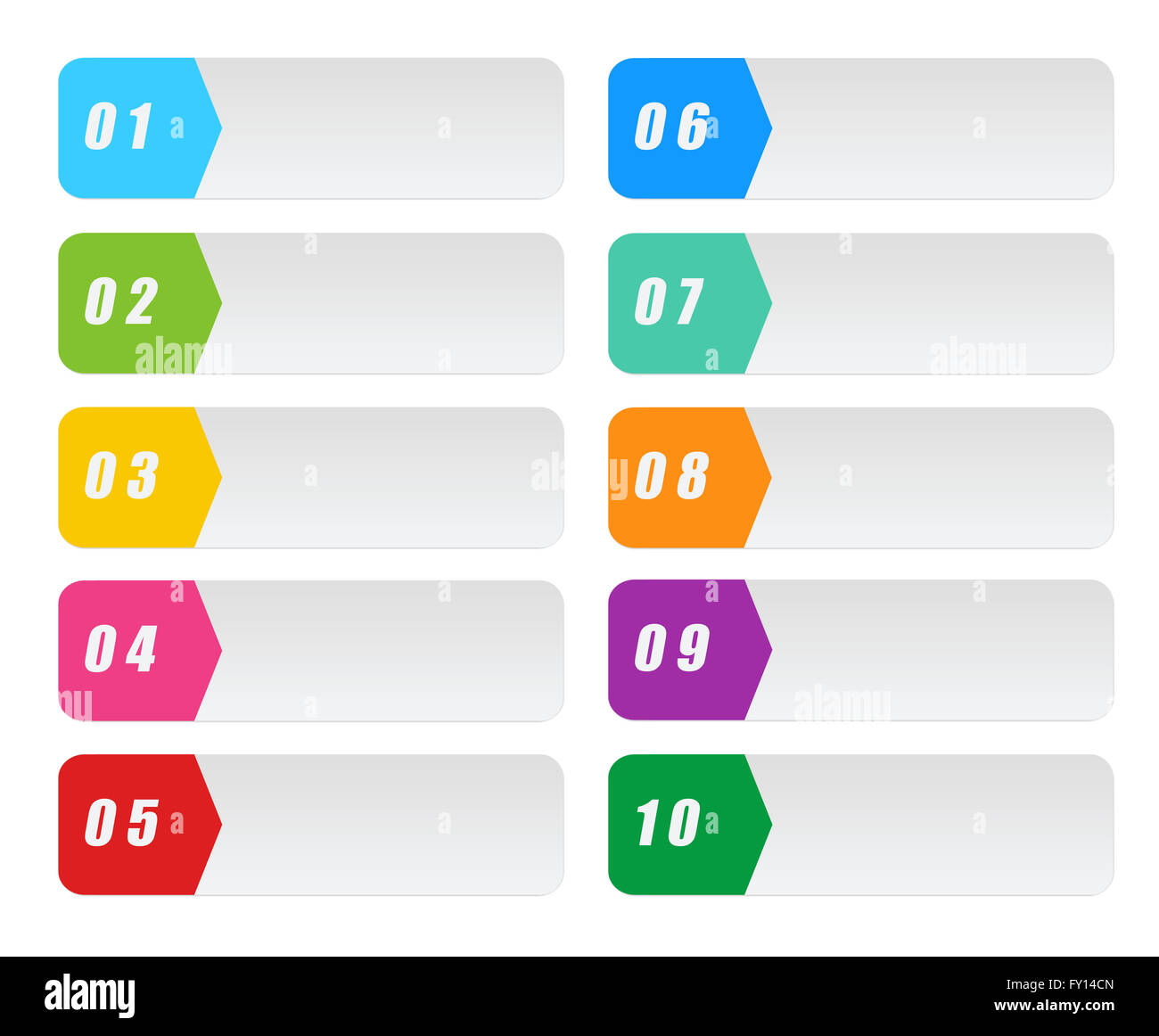 Set of colorful buttons for website menu or design Stock Photo - Alamy