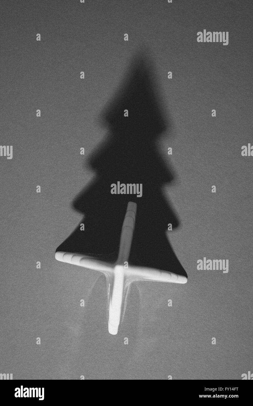 Traditional christmas tree cut out Black and White Stock Photos ...
