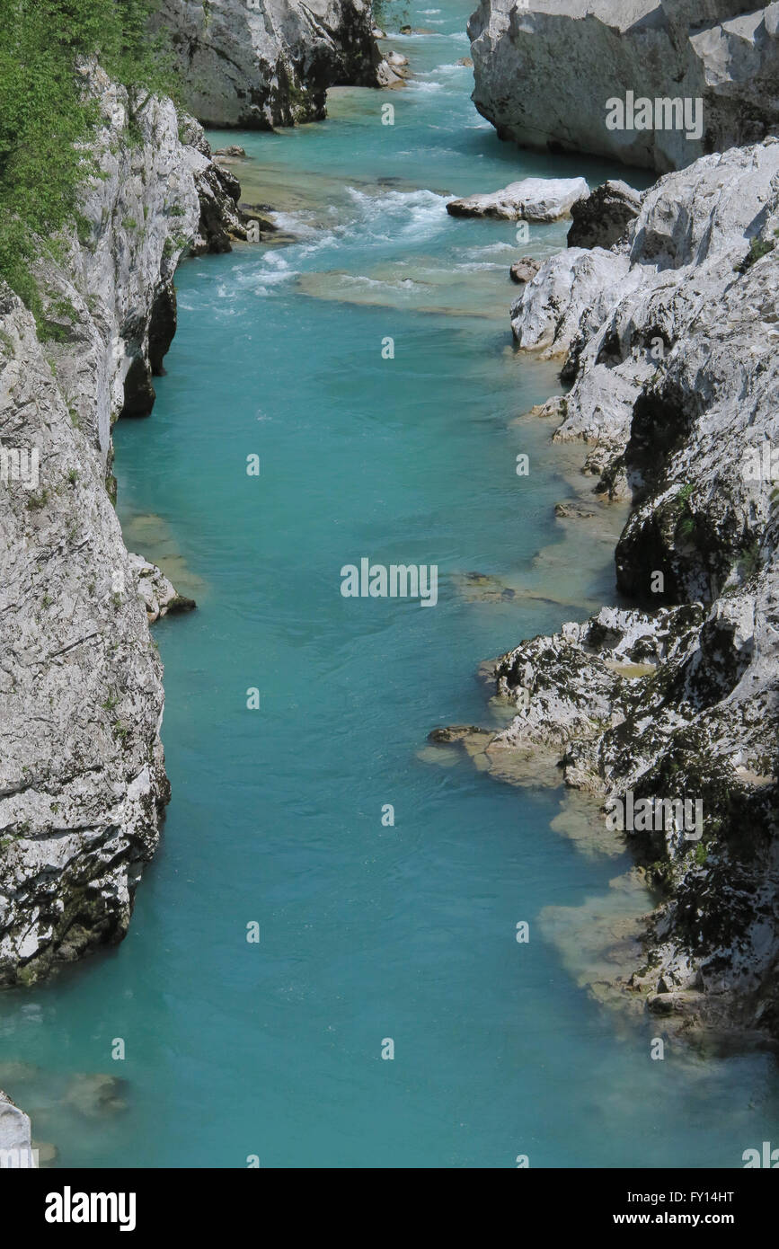 High angle view of river amidst rocks Stock Photo - Alamy
