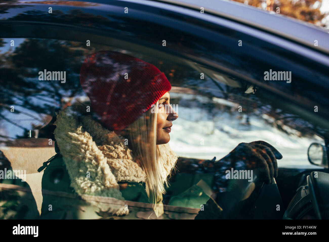 Beautiful woman in warm hi-res stock photography and images - Alamy