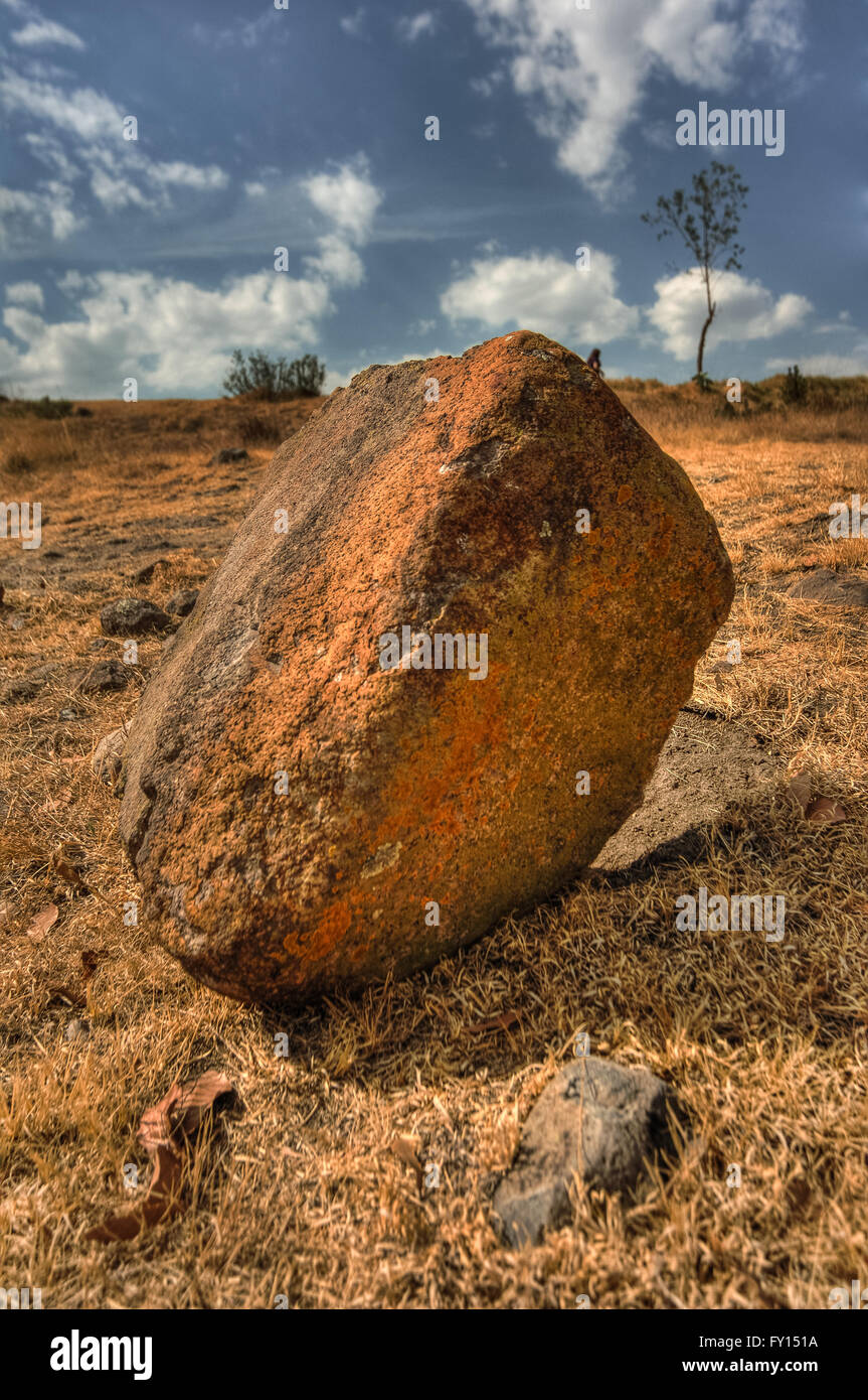 Big Rock and Blue Sky Stock Photo - Alamy