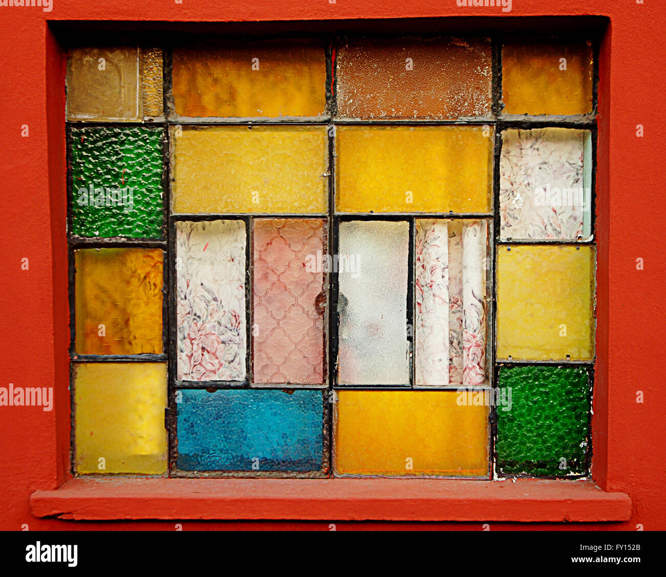 Colorful Window Resembling A Casual Mondrian Stock Photo - Alamy