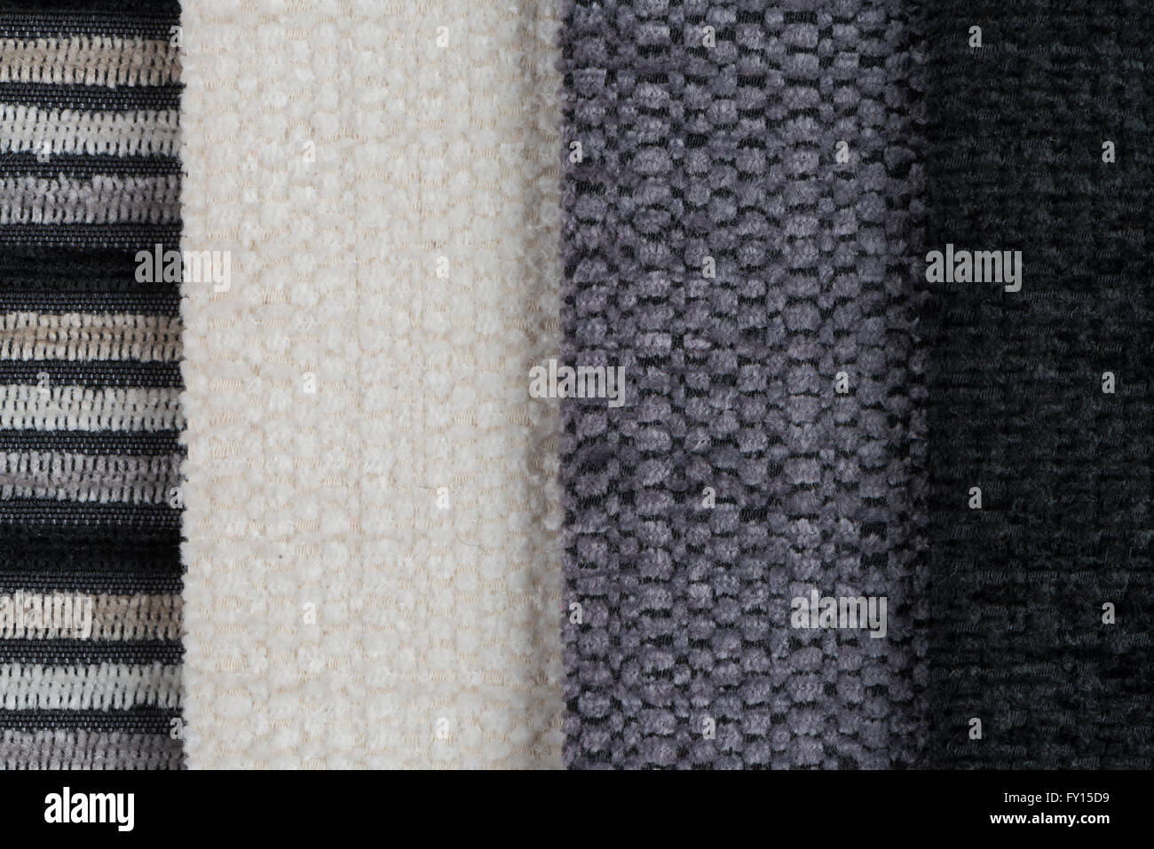 Closeup detail of multi color fabric texture samples Stock Photo - Alamy