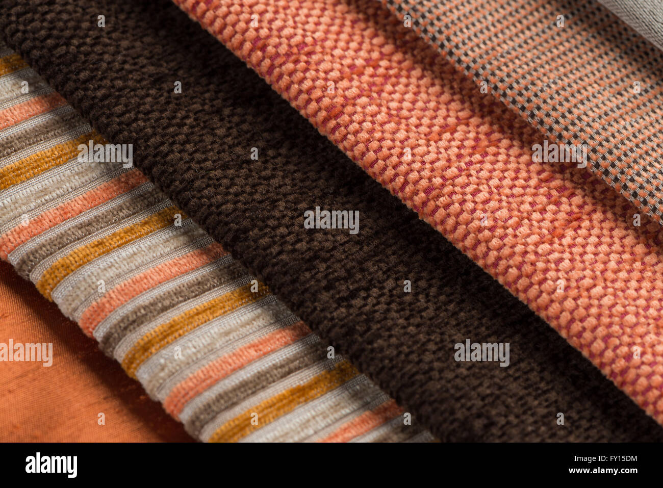 Closeup detail of multi color fabric texture samples Stock Photo - Alamy