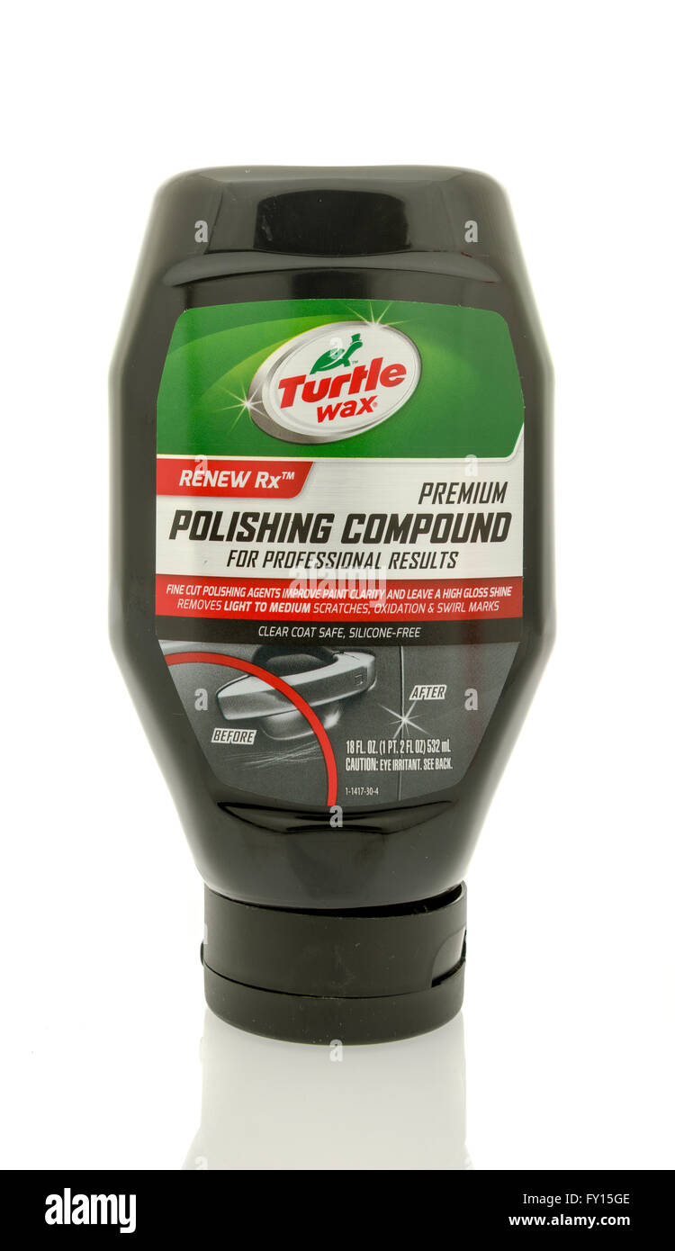 Winneconne, WI - 19 Feb 2016: Bottle of Turtle Wax polishing compound ...