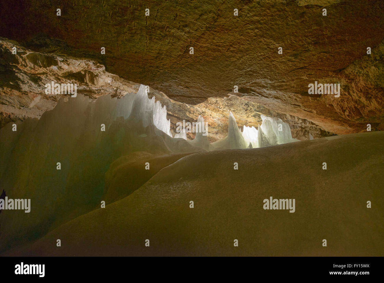 The Dachstein Ice cave in Obertraunen, Salzkammergut, Austria Stock ...