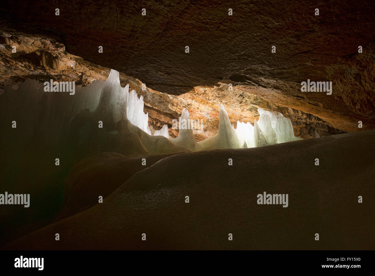 The Dachstein Ice cave in Obertraunen, Salzkammergut, Austria Stock ...
