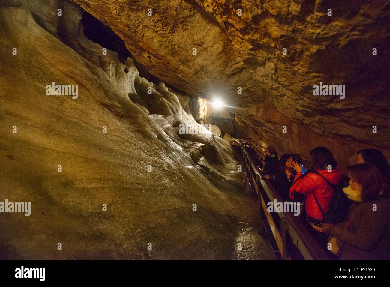 The Dachstein Ice cave in Obertraunen, Salzkammergut, Austria Stock ...