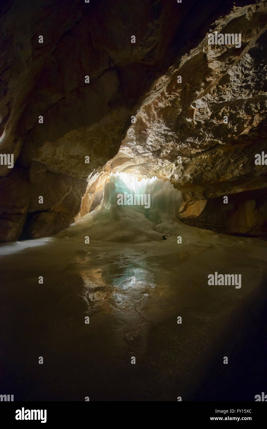 The Dachstein Ice cave in Obertraunen, Salzkammergut, Austria Stock ...