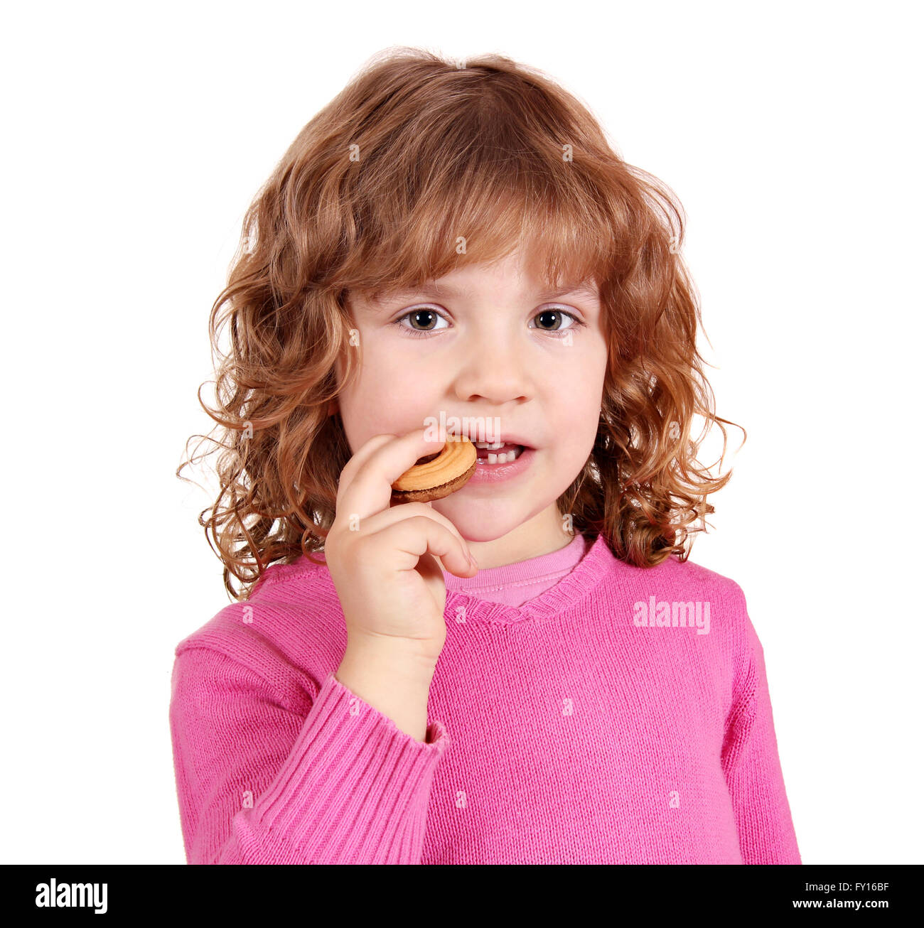 little girl eat cake Stock Photo - Alamy